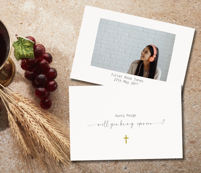 Will You Be My Confirmation Sponsor Proposal Card Catholic Invitation ...
