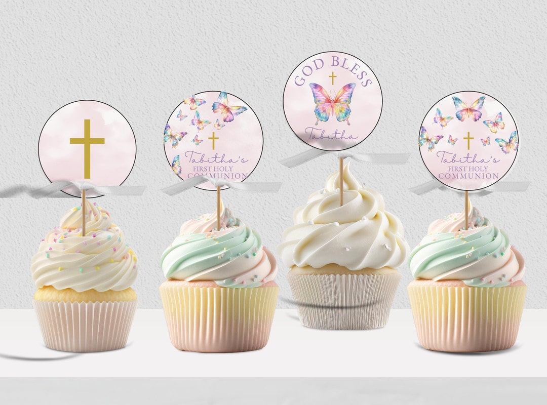 First Holy Communion Cake Topper, Custom Cake Topper Communion, Pink ...