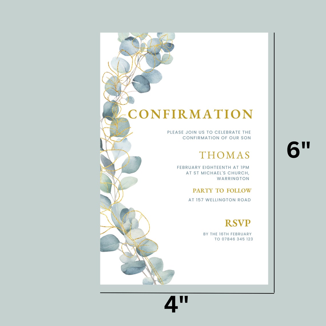 Editable Confirmation Invitation Template, Greenery Confirmation Invite ...