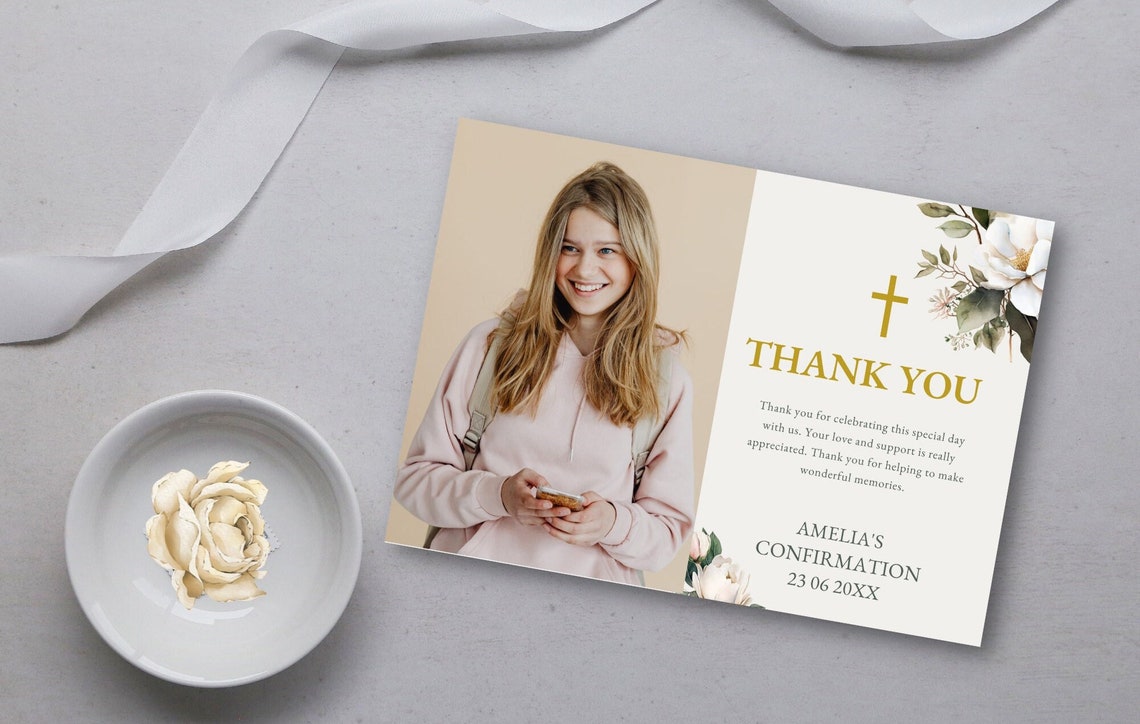 Confirmation Thank You Card Photo Confirmation Thank You DIY - Etsy
