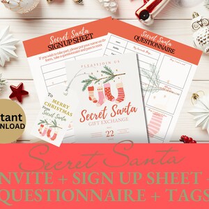 Editable Secret Santa Questionnaire, Printable Secret Santa Template ...