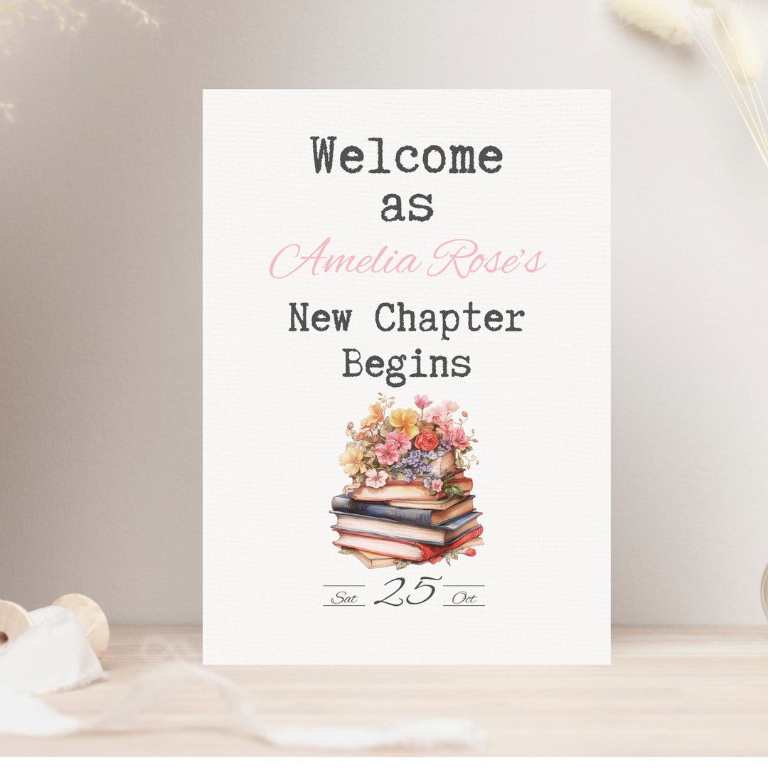 A New Chapter Sign Storybook Baby Shower Welcome Sign Once Upon A Time ...