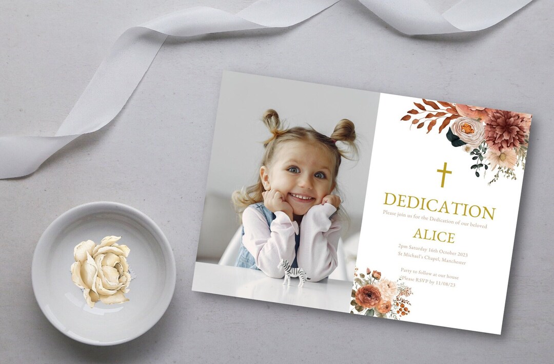 100% Editable Dedication Invitation Template, Dedication Invitation Boy ...