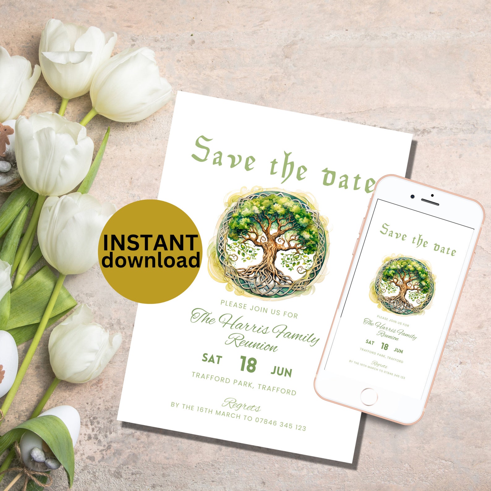 Family Reunion Save the Date Invitation EDITABLE Family Reunion ...
