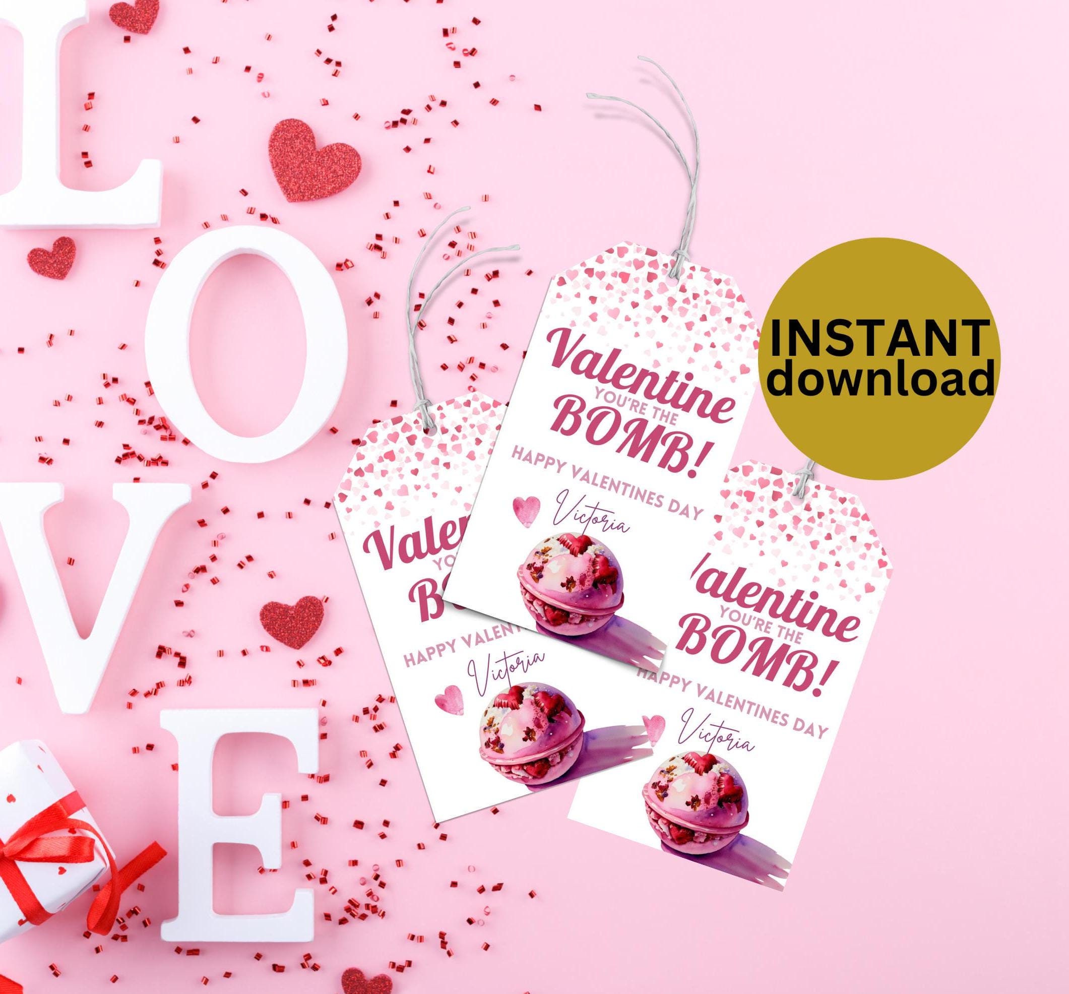 You're the Bomb Valentine Gift Tags: Printable Favor Tags (digital ...