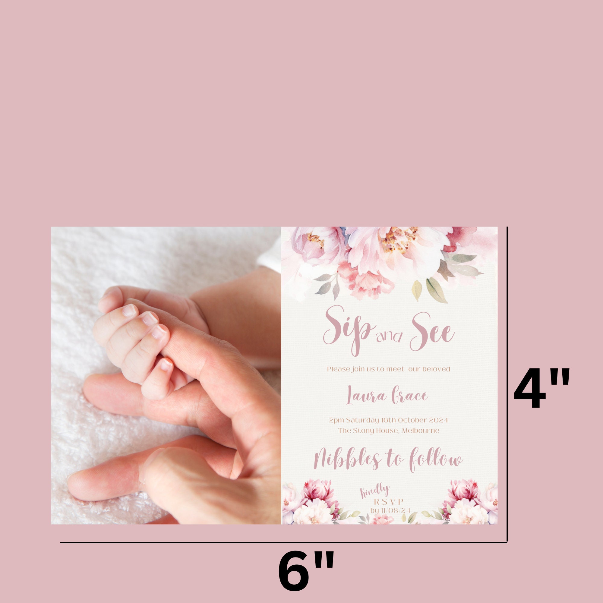 Editable Template Sip and See Invitation Girl Sip & See Invitation Sip ...