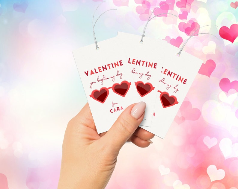 You Brighten My Day Valentine Sunglasses Tags Editable Sunglasses Tag ...