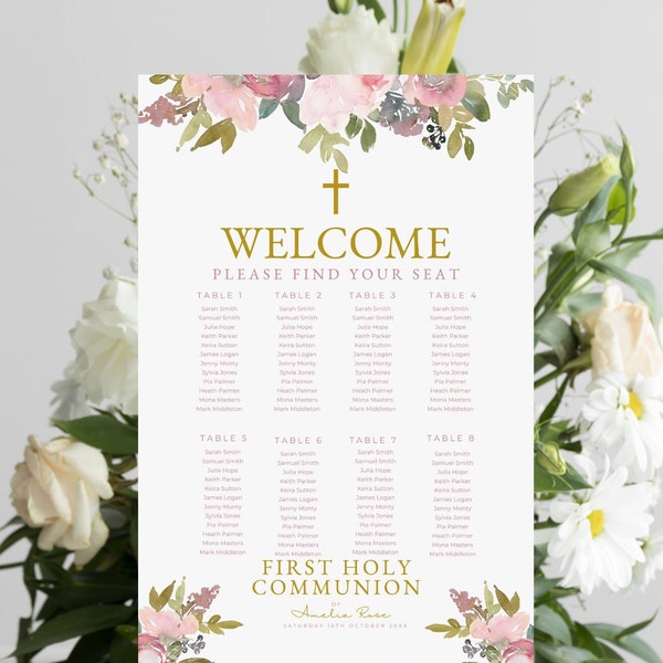 First Holy Communion Seating Chart - Etsy