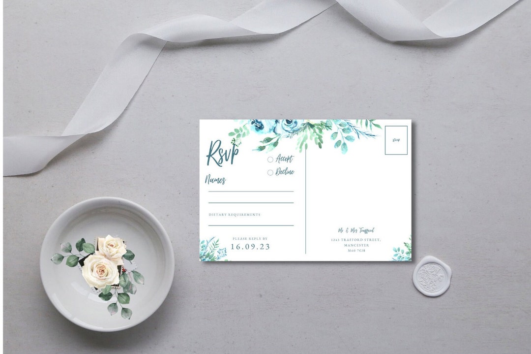 Printable Baptism RSVP Card , Baptism Invite Rsvp Postcard, Canva ...