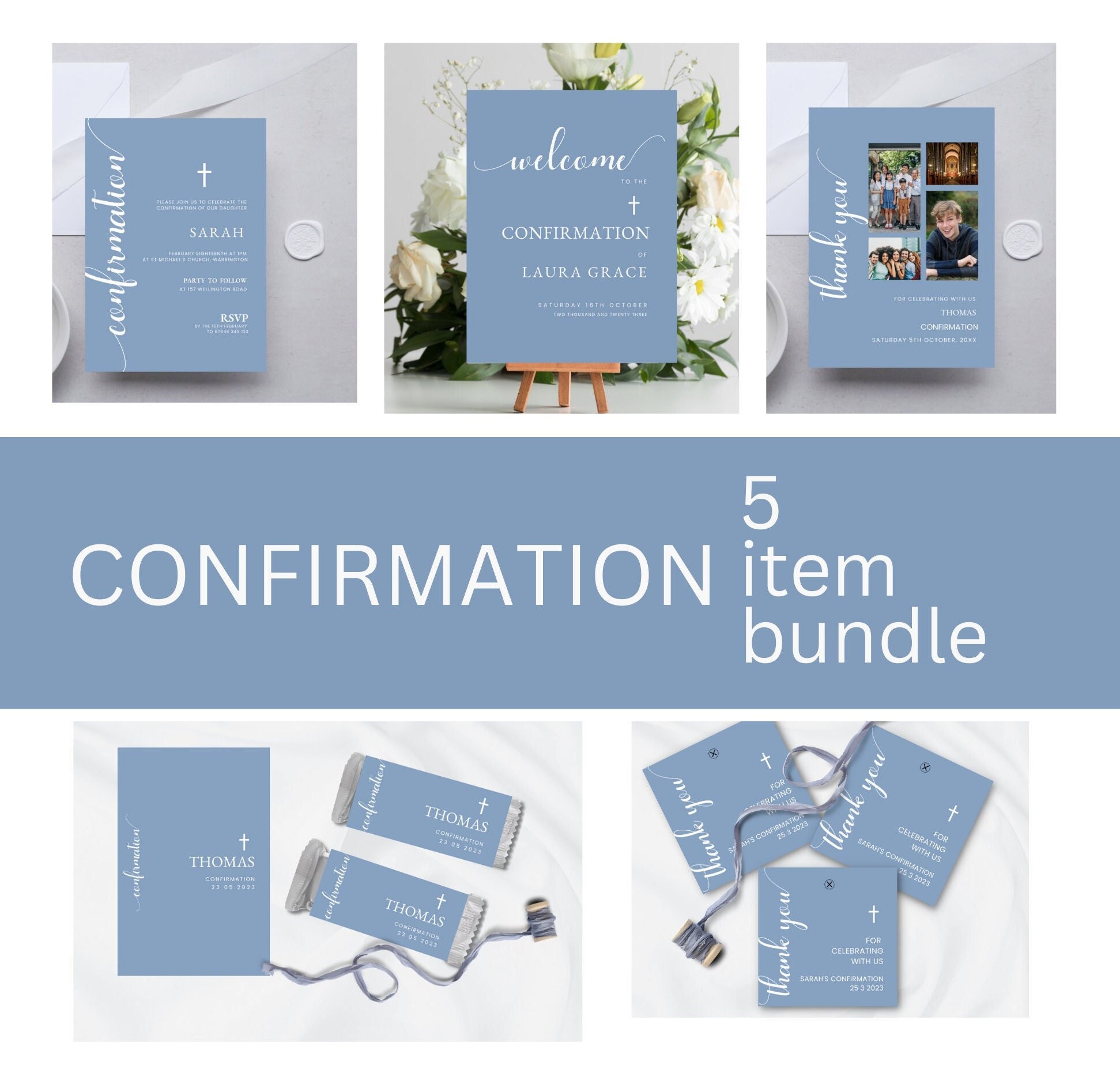 Minimalist Confirmation Bundle Blue Confirmation Pack - Etsy
