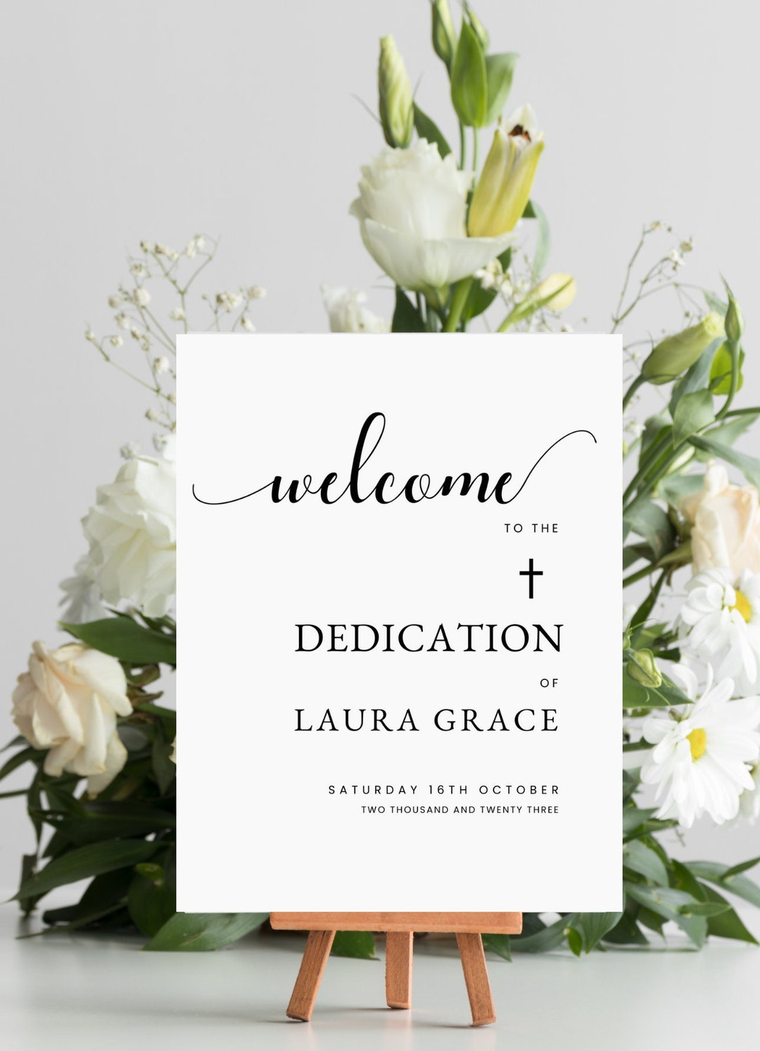 Minimalist Dedication Welcome Sign, Modern Dedication Sign, Boys ...