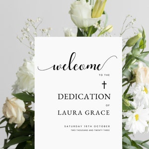 Minimalist Dedication Welcome Sign, Modern Dedication Sign, Boys ...