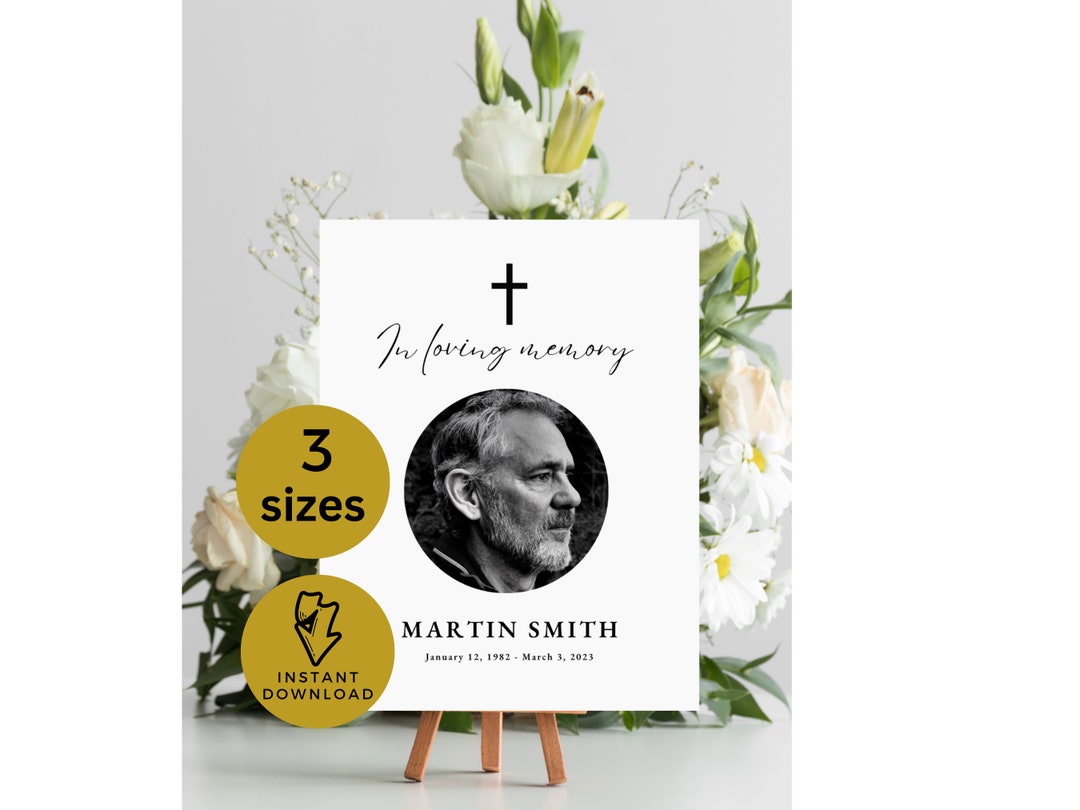 Funeral Welcome Sign, Celebration of Life Poster, in Loving Memory ...