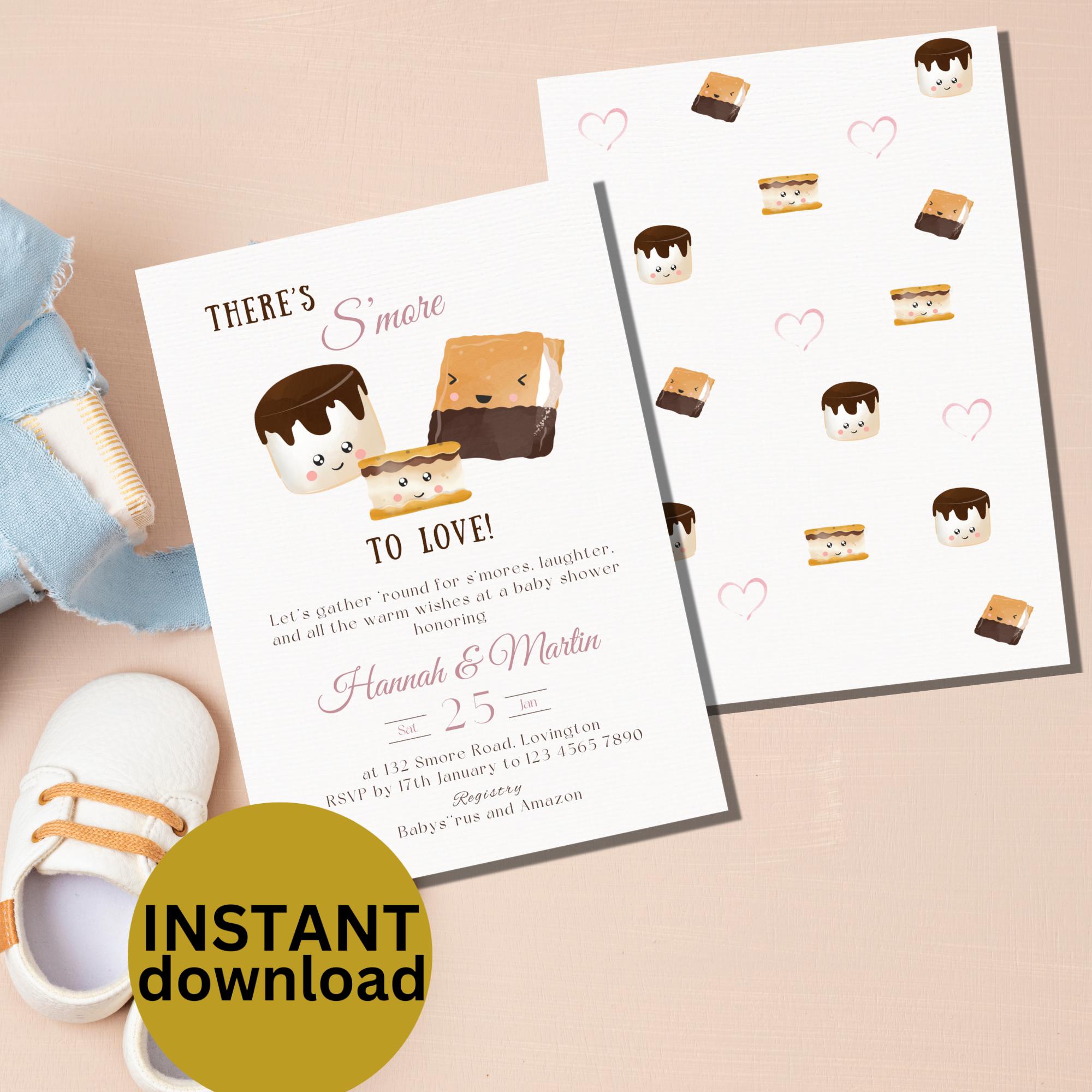 Editable S'mores Baby Shower Invitation Gender Neutral Digital Smore to ...