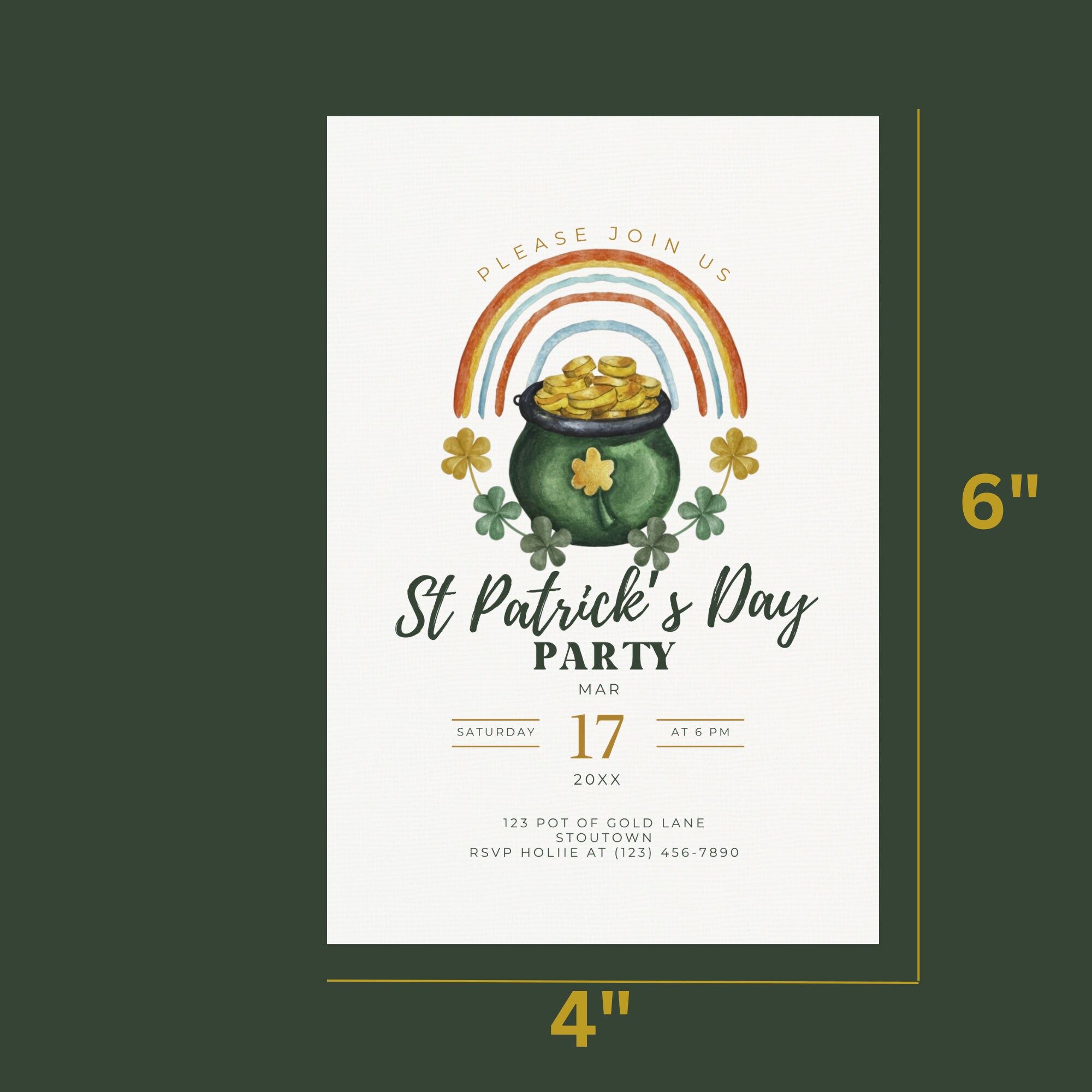 St Patricks Day Invite St Pattys Day Invitation Church Community Event ...