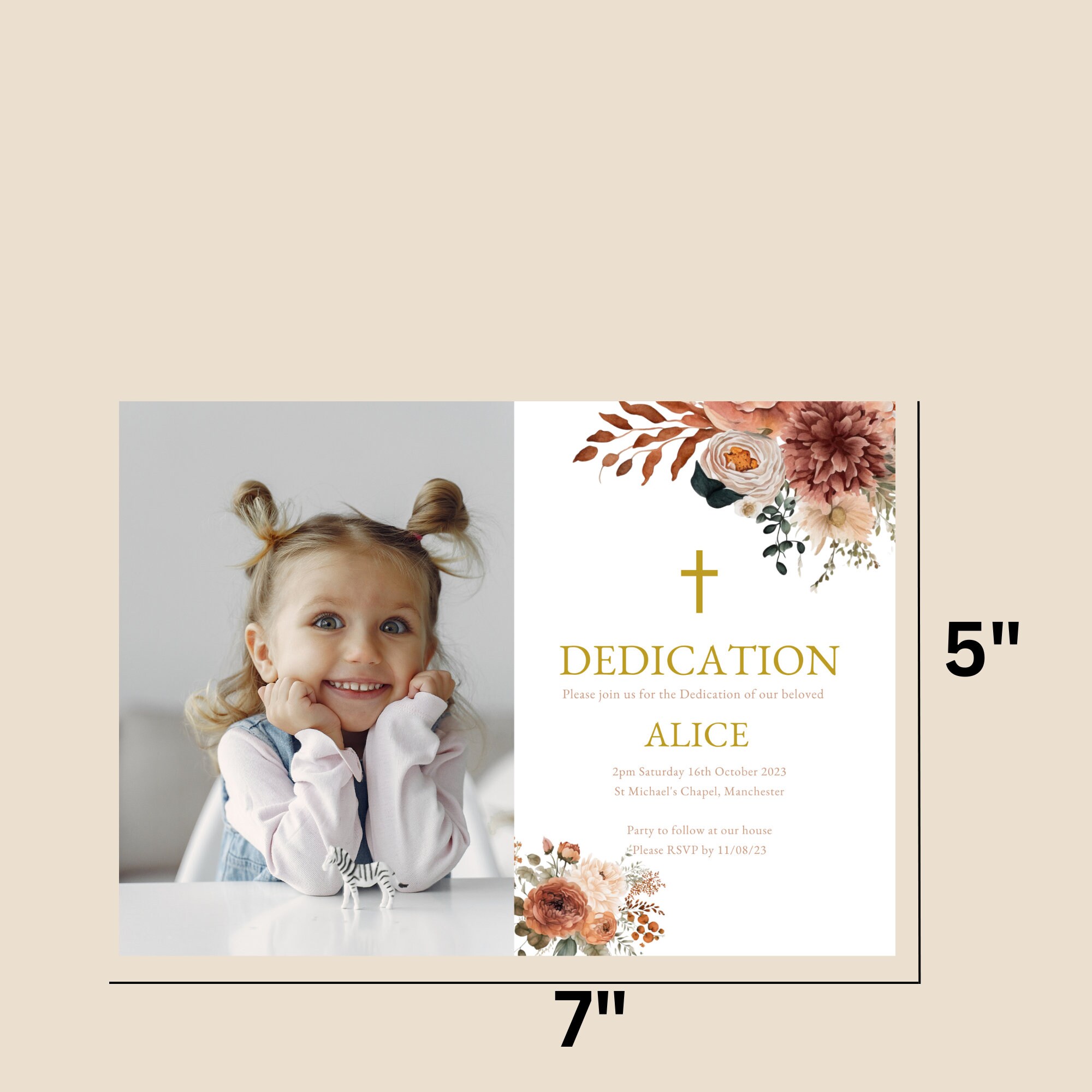 100% Editable Dedication Invitation Template, Dedication Invitation Boy ...