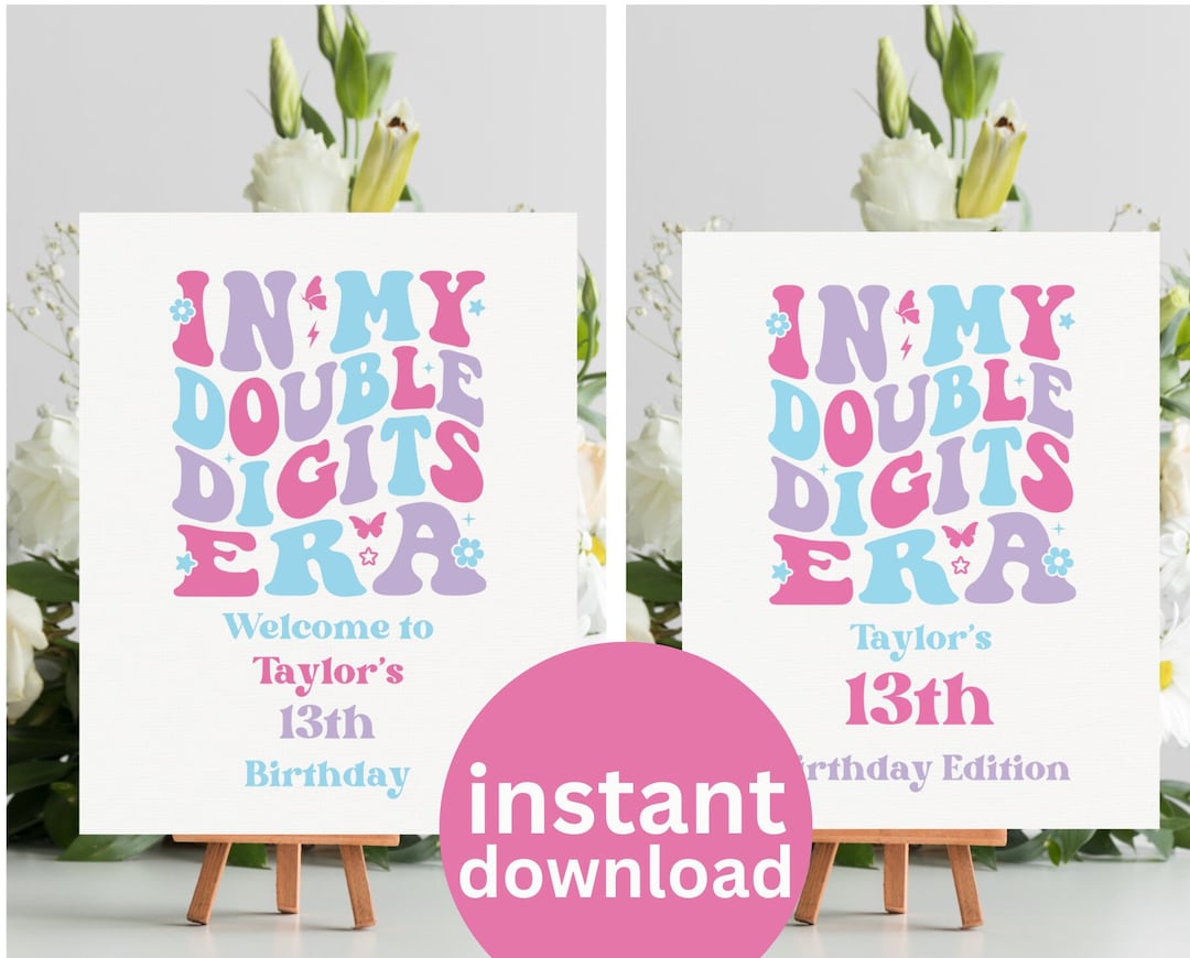 In My Double Digits Era Party Decor Editable My Double Digit Era Custom ...