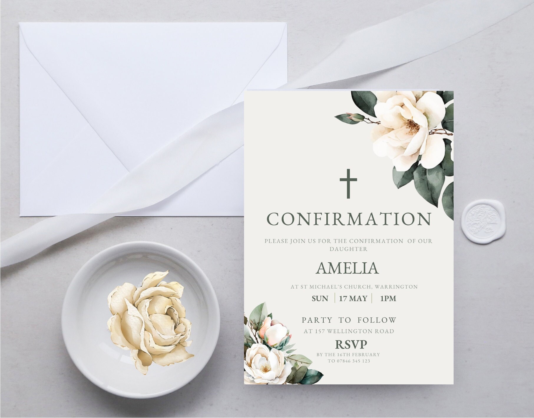 Printable Candy Bar Labels, Floral Candy Bar Label, Girls Confirmation ...