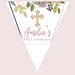 Printable Pink Floral First Communion Bunting 5"x7" Printable Template ...