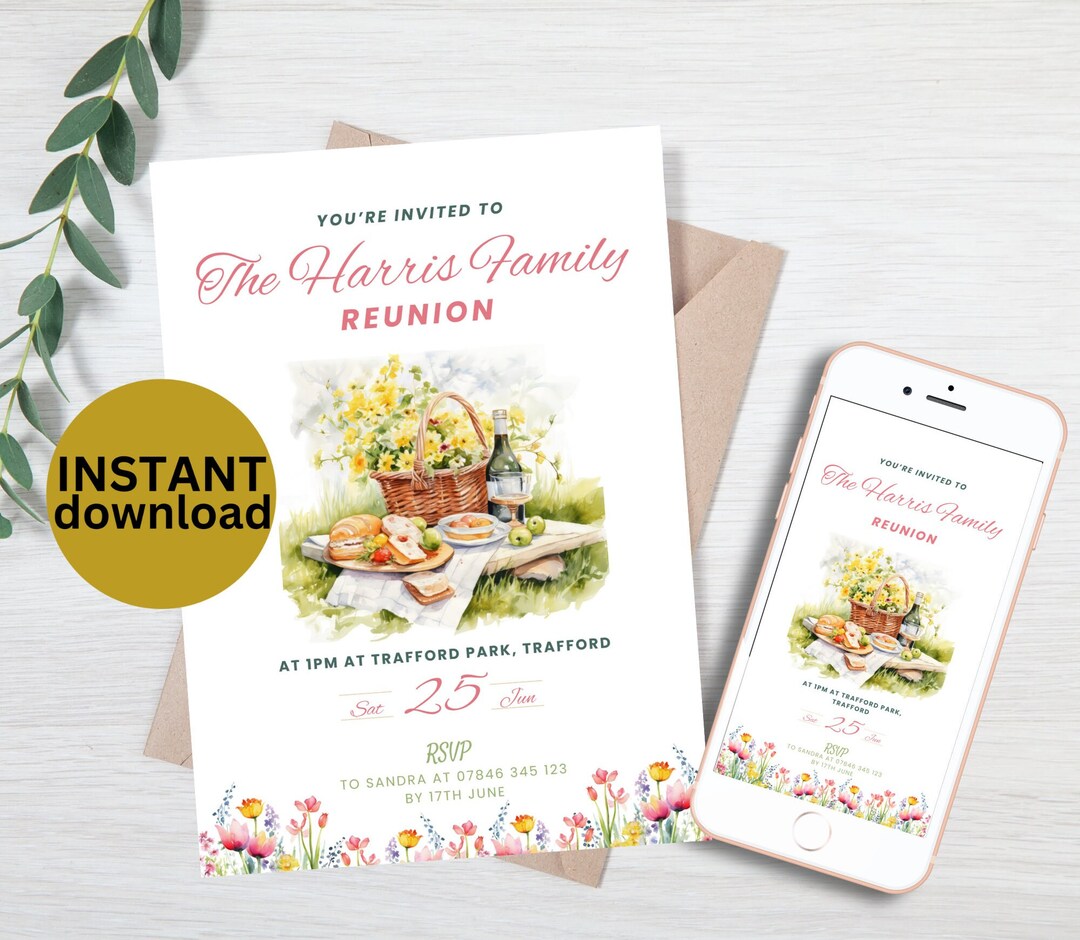 Custom Family Reunion Invite Paperless Family Reunion Invitation ...