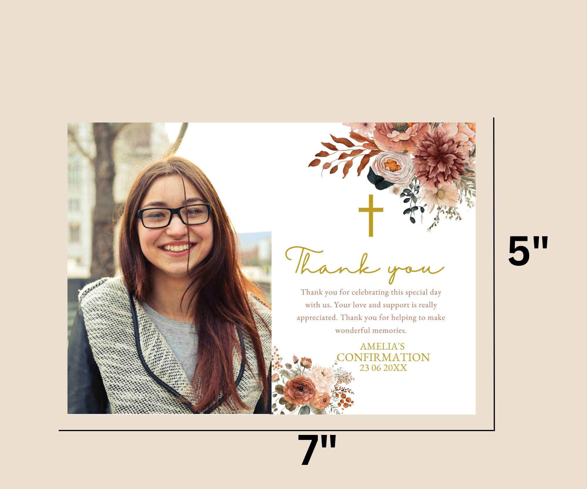 Girl Confirmation Thank You Card, Fall Confirmation Photo Thank You ...