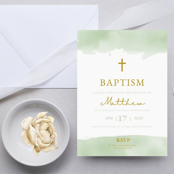 Catholic Baptism Invitation Girl - Etsy