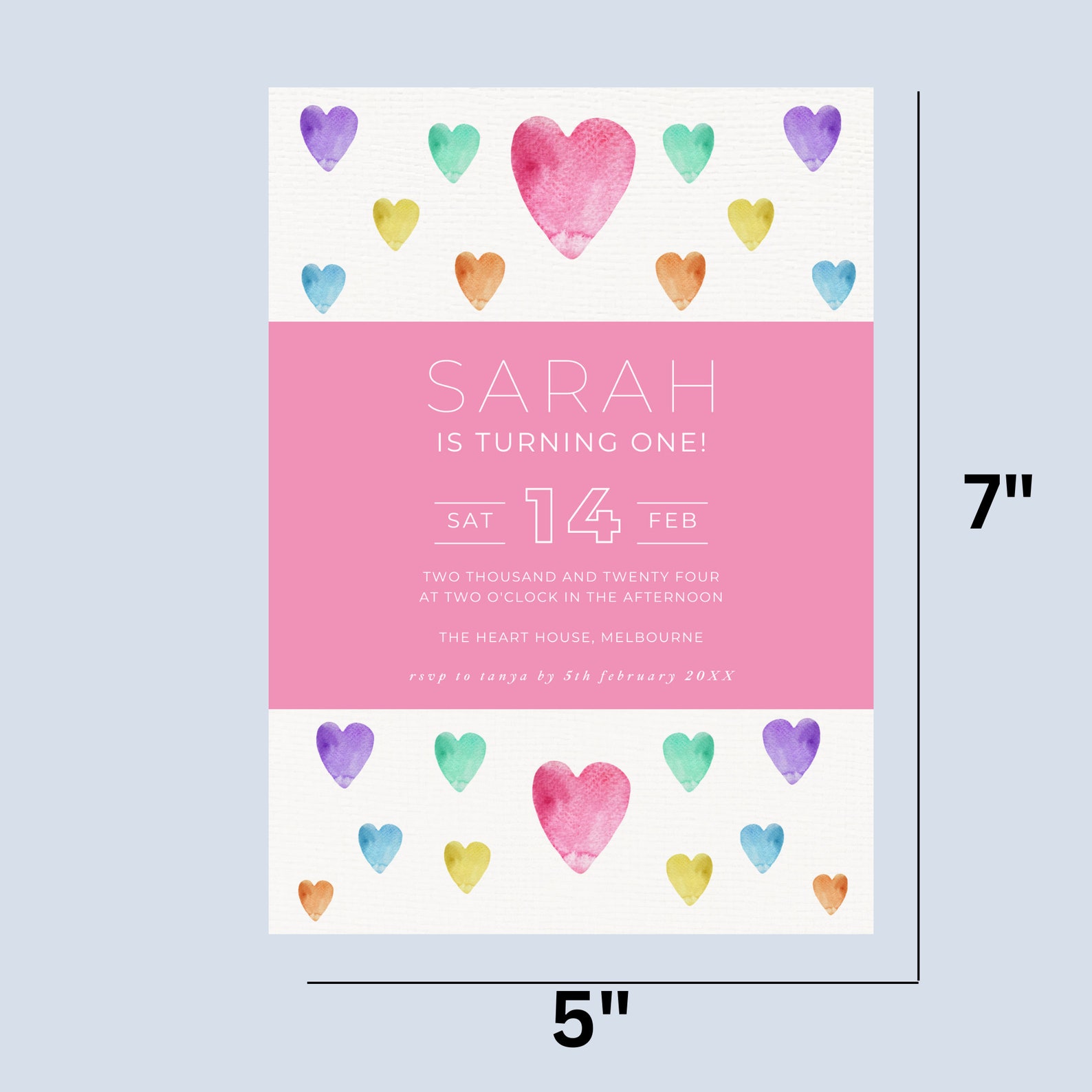 Hearts Party Invite Sweetheart First Birthday Party Invite, Editable ...