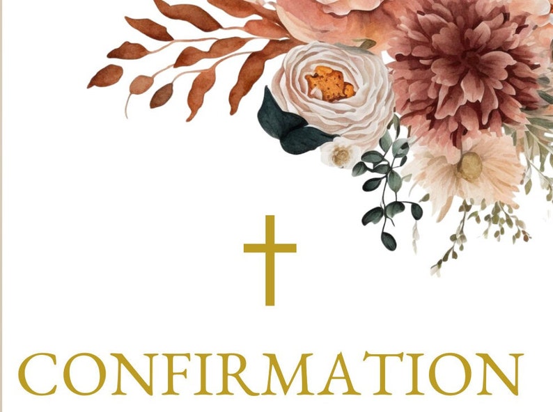 Sacrament of Confirmation Photo Invitation, Instant Download, Catholic ...