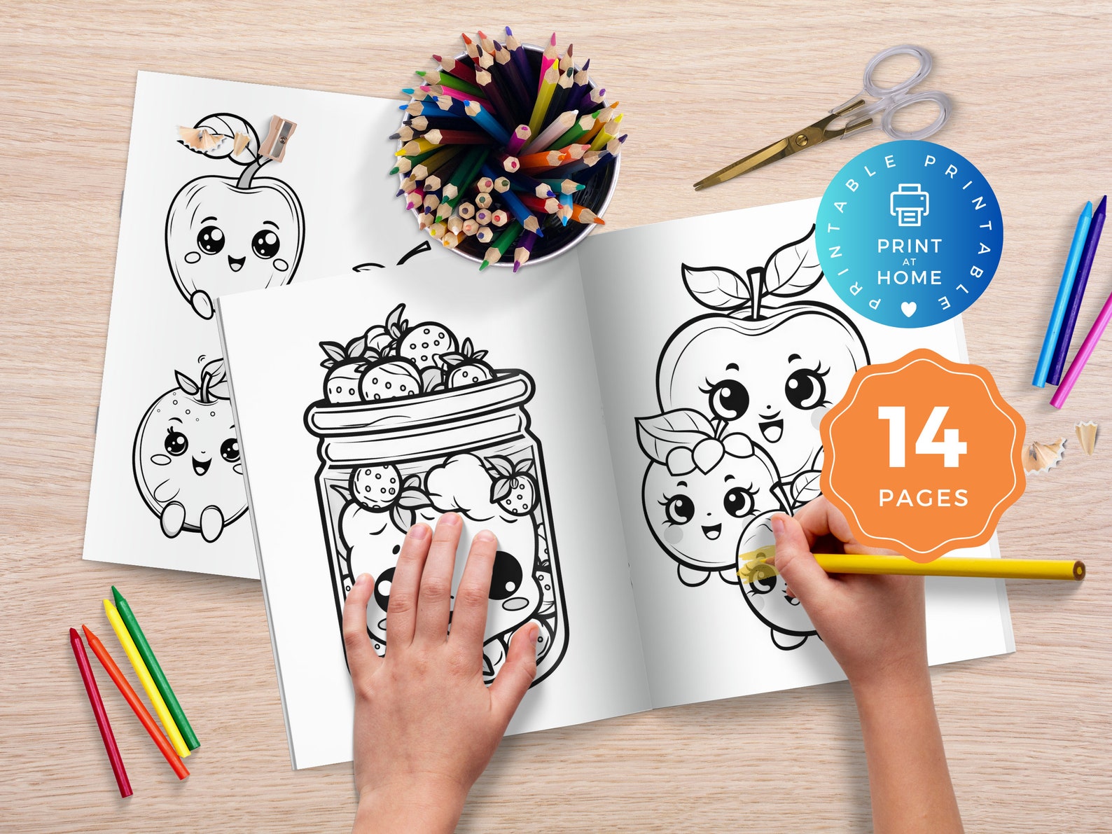 Strawberry Party Coloring Pages, Cute Fruit Colouring, Healthy Eating ...
