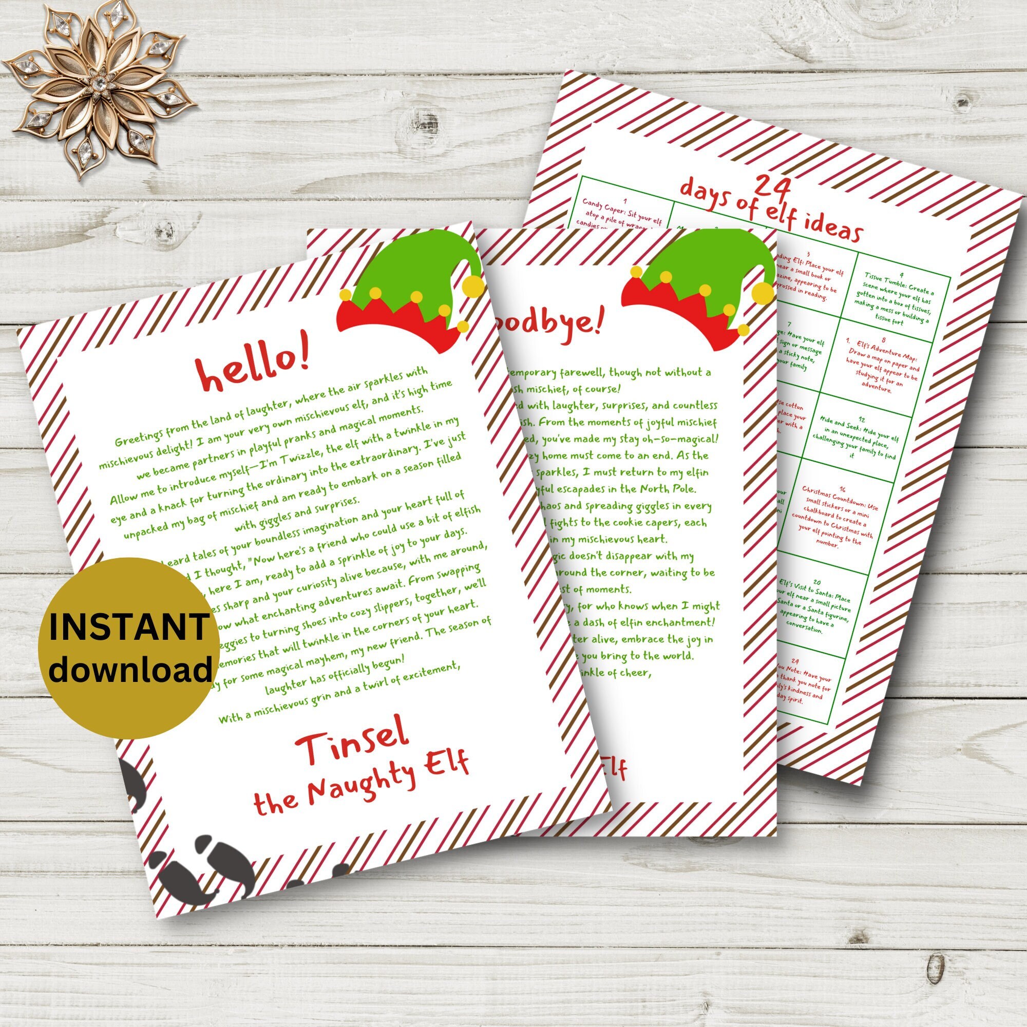 Elf Bundle, Hello Letter From Elf Editable Template, Christmas We're ...