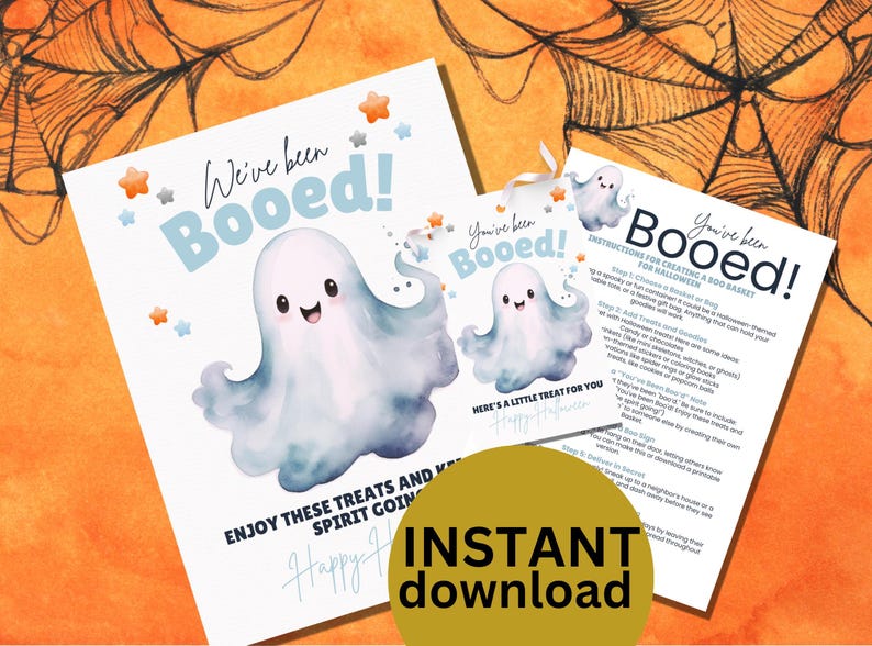 PRINTABLE Youve Been BOOED Cardcustom Boo Basket Kit Editable Halloween ...