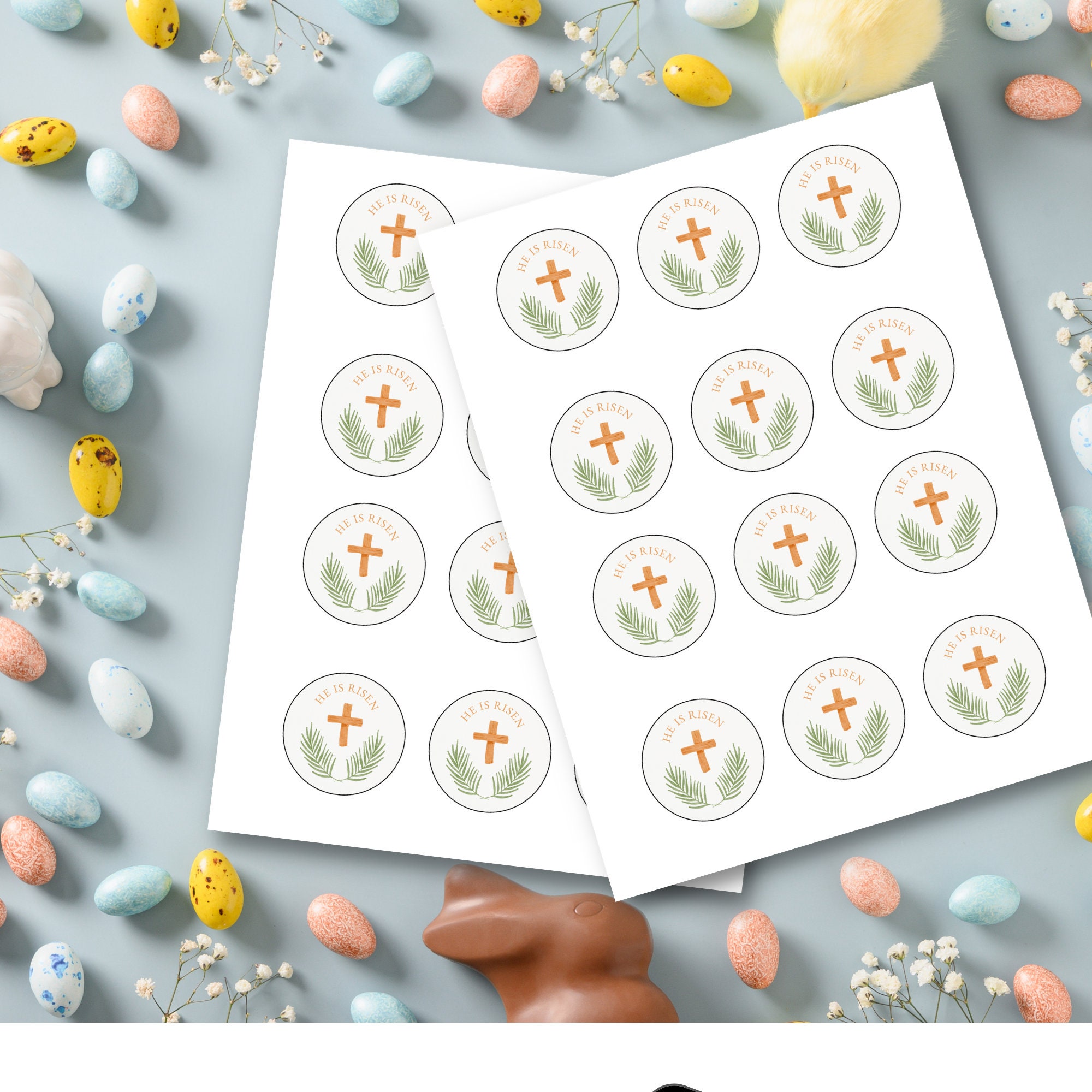 Printable Easter Cupcake Toppers - He is Risen! Easter Cupcake Toppers ...
