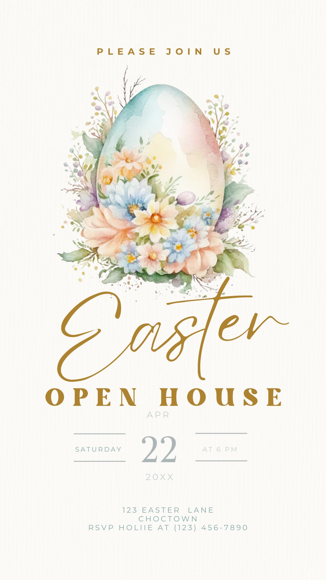 Editable Easter Open House Party Invitation Open House Invitation Easter Party Open House Easter ...