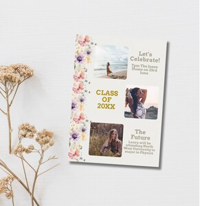 Graduation Invitation for Siblings Two Photos Joint Graduation Two ...