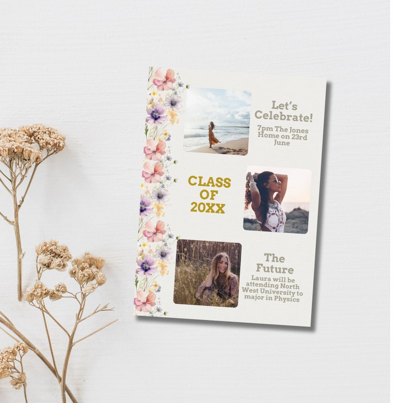 Sibling Graduation Invite, Photo Graduation Invitation, Custom Joint ...