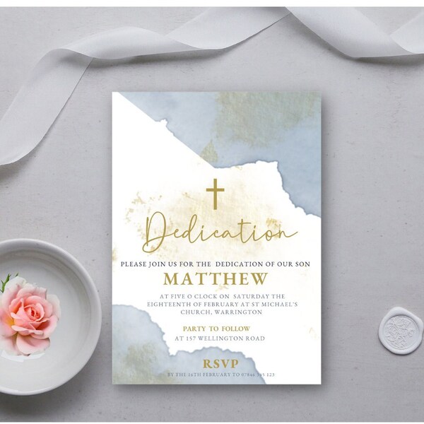 Boys Dedication Invitation - Etsy