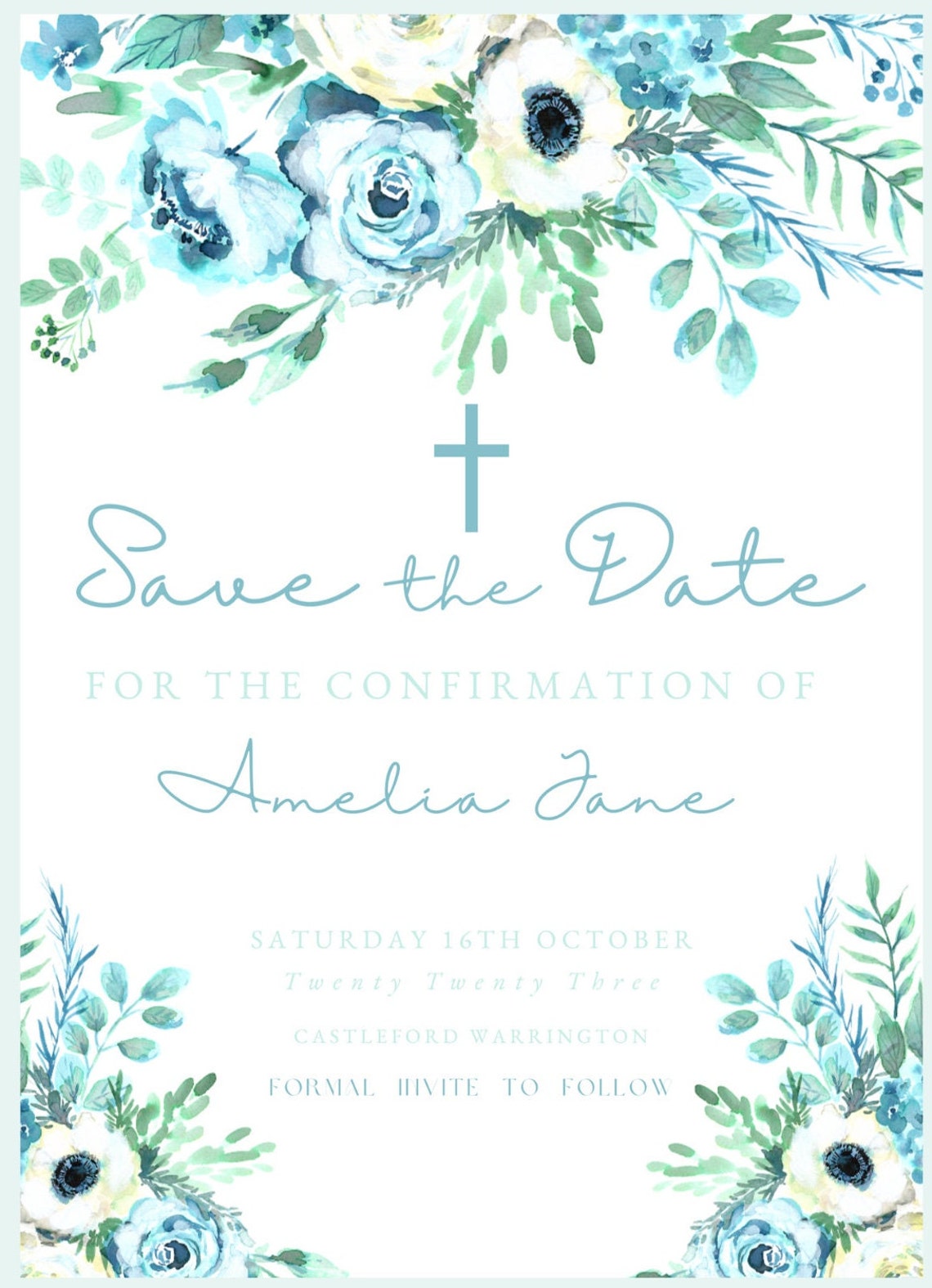 Editable Confirmation Announcement Save the Date Canva Template, Boho ...