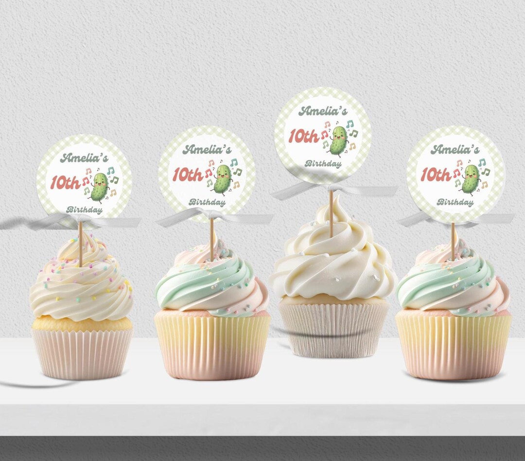 Pickle Birthday Cake Topper: Custom Party Decor (digital Download, 2"x2 ...