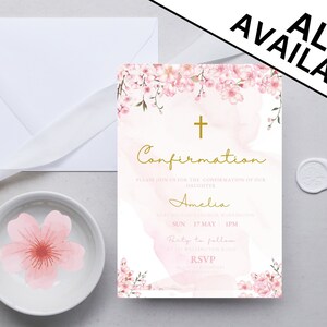 Girls Confirmation Party Welcome Sign, Cherry Blossom Confirmation Sign ...