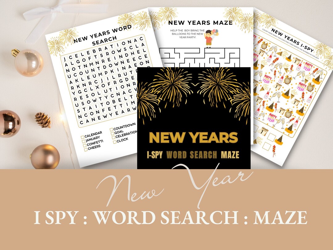 Kids New Years Eve Activity Digital Download, Printable New Years Games ...