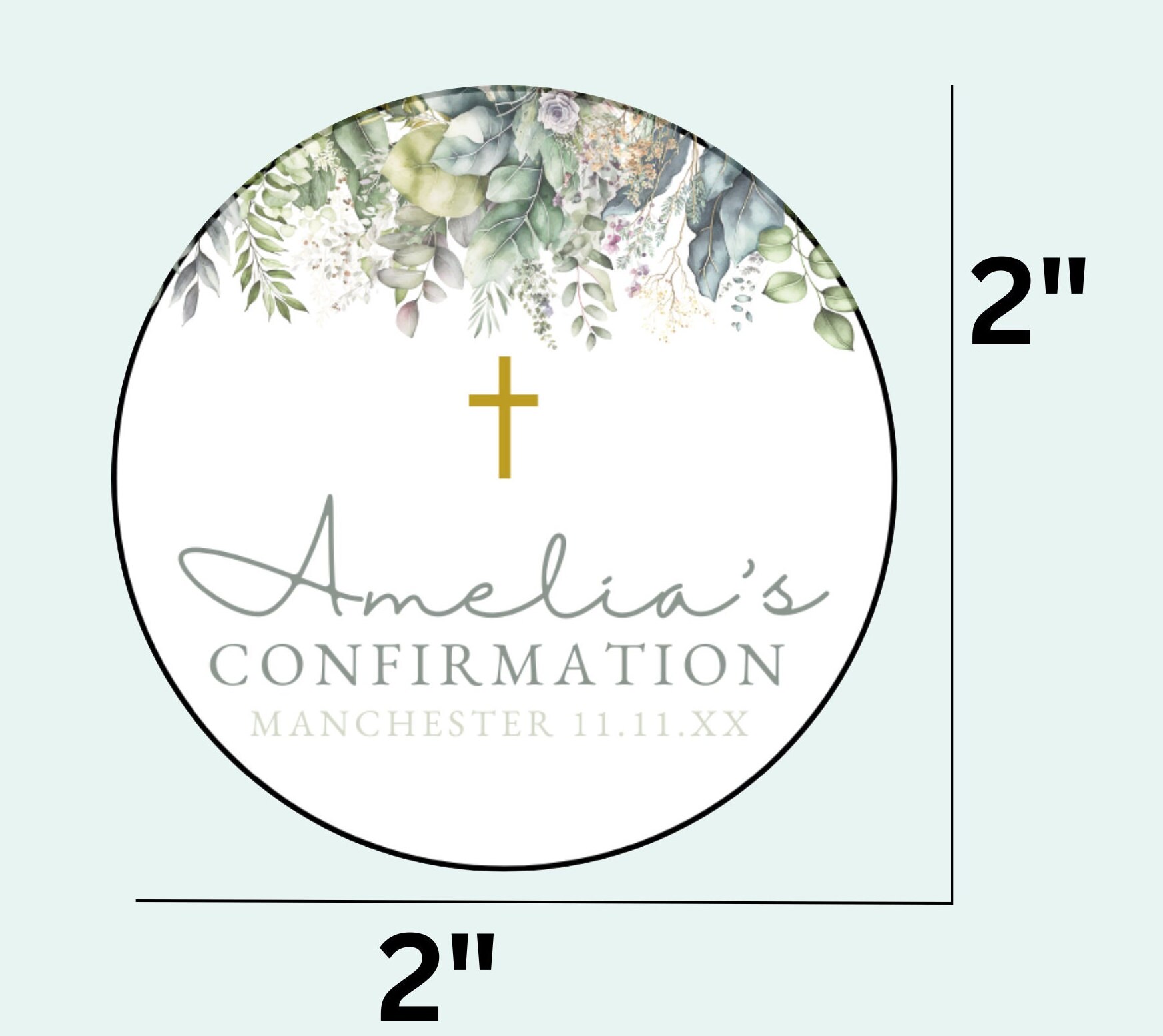 Confirmation Cupcake Toppers, Greenery Cake Toppers, Printable Green ...