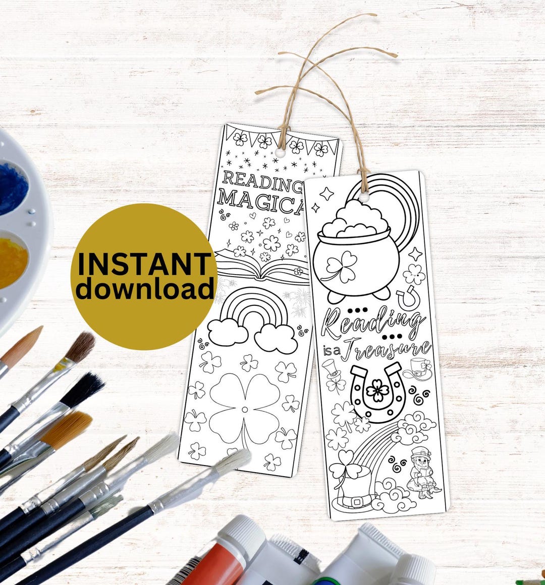 Printable Coloring Bookmarks St Paddys Day Bookmark for Home Schooling ...