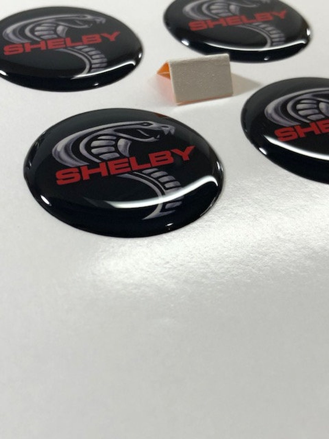 4 X FORD MUSTANG SHELBY Gt Handmade Self-adhesive Silicone Domed Center ...