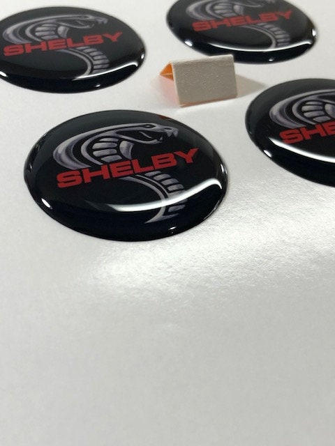 4 X FORD MUSTANG SHELBY Gt Handmade Self-adhesive Silicone Domed Center ...