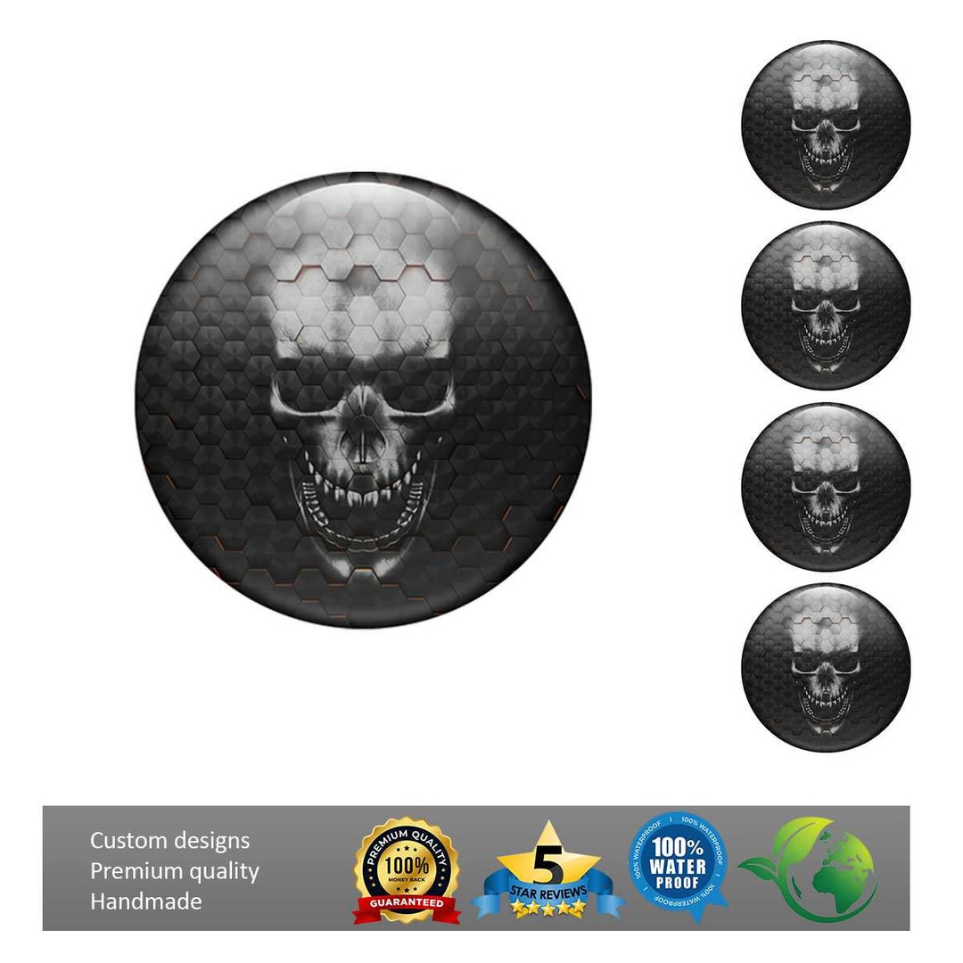 4 X Custom Handmade Self-adhesive Silicone Domed Center Hub Cap Emblems ...