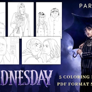 Wednesday Addams Coloring Pages Instant Digital Print PDF Part6 - Etsy