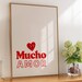 Mucho Amor Poster • Retro Cute Valentine Decor • Love Quote Art Heart ...
