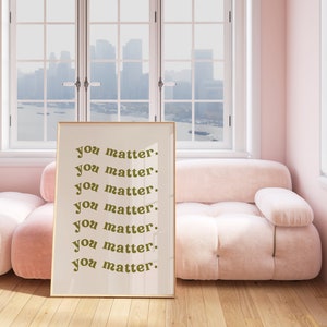 You Matter Digital Print • Mental Health Retro Poster • 70s Style ...