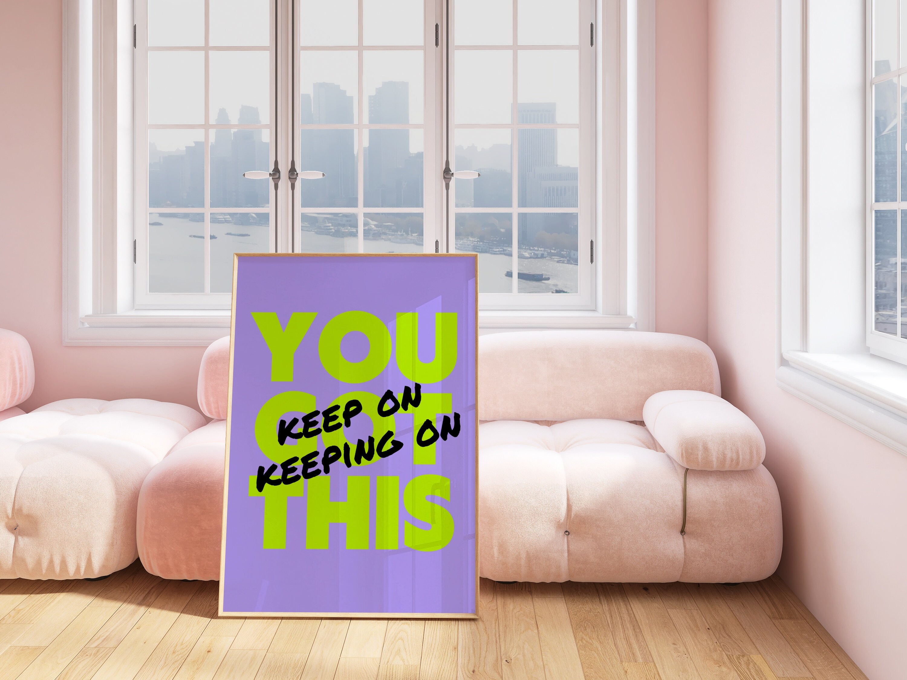 Dopamine Decor Print You Got This Digital Art Purple Green Aesthetic ...