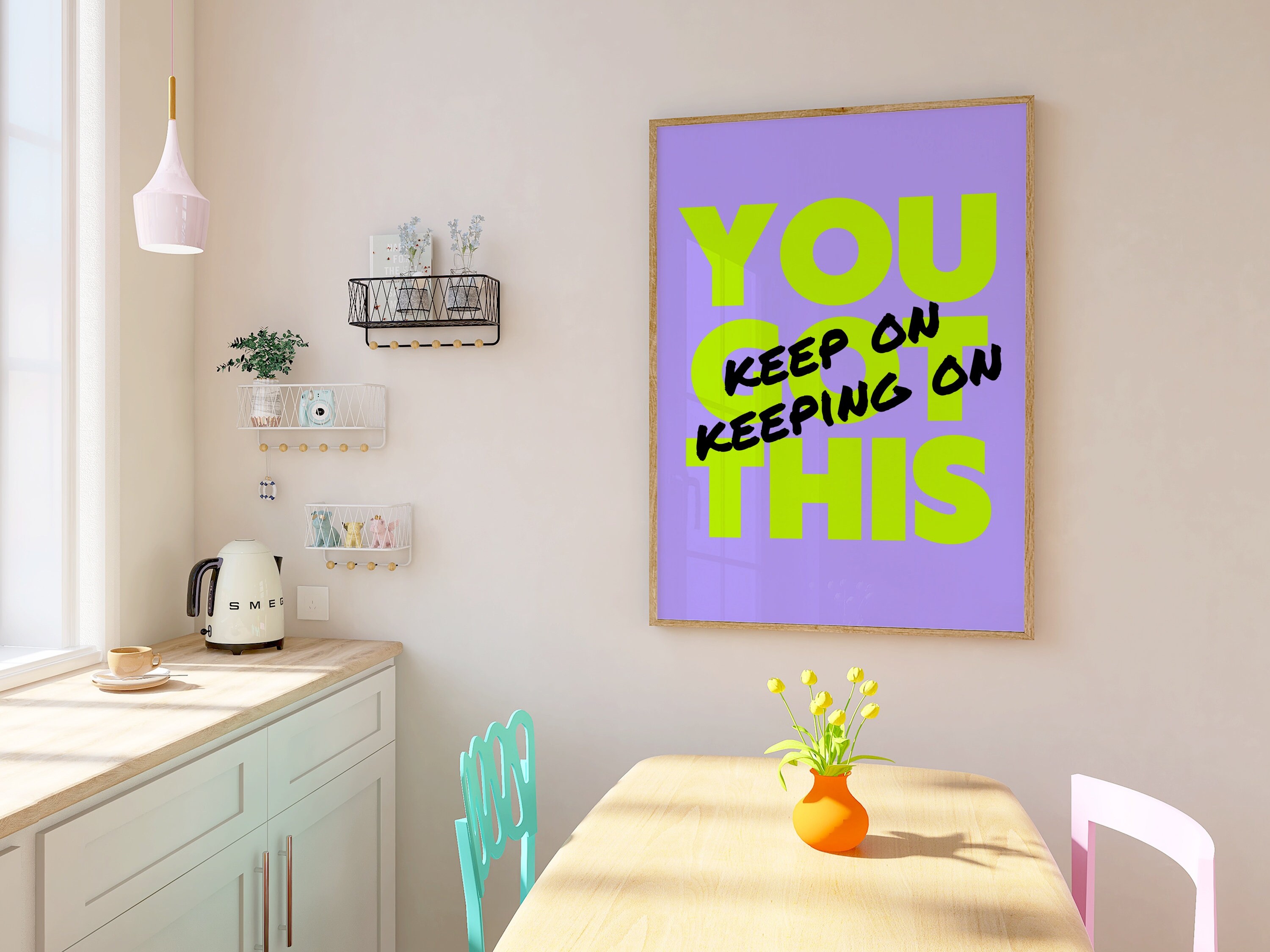 Dopamine Decor Print You Got This Digital Art Purple Green Aesthetic ...